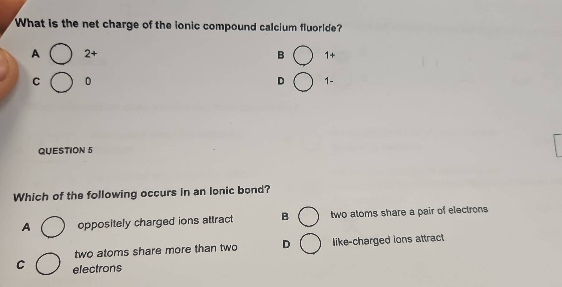 Solved: What is the net charge of the ionic compound calcium fluoride ...