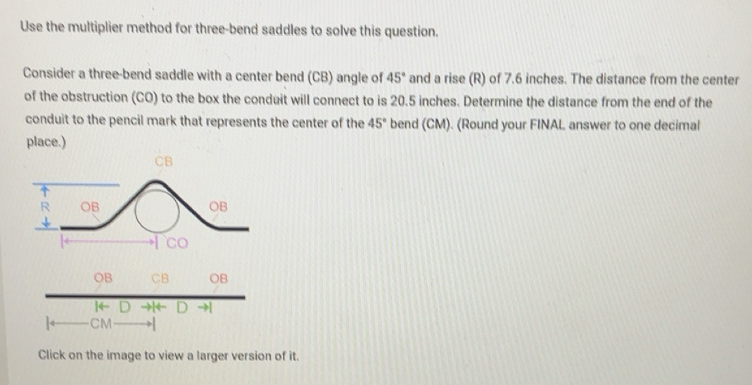 Solved: Use the multiplier method for three-bend saddles to solve this ...