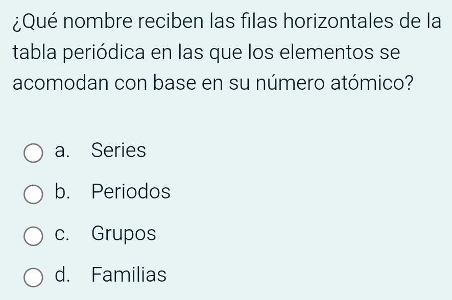 Resuelto:¿Qué nombre reciben las filas horizontales de la tabla ...