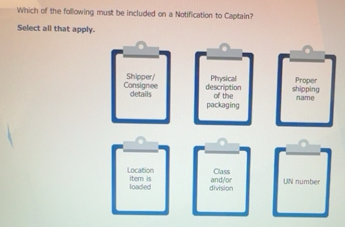 Solved: Which of the following must be included on a Notification to ...