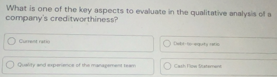 Solved: What is one of the key aspects to evaluate in the qualitative ...