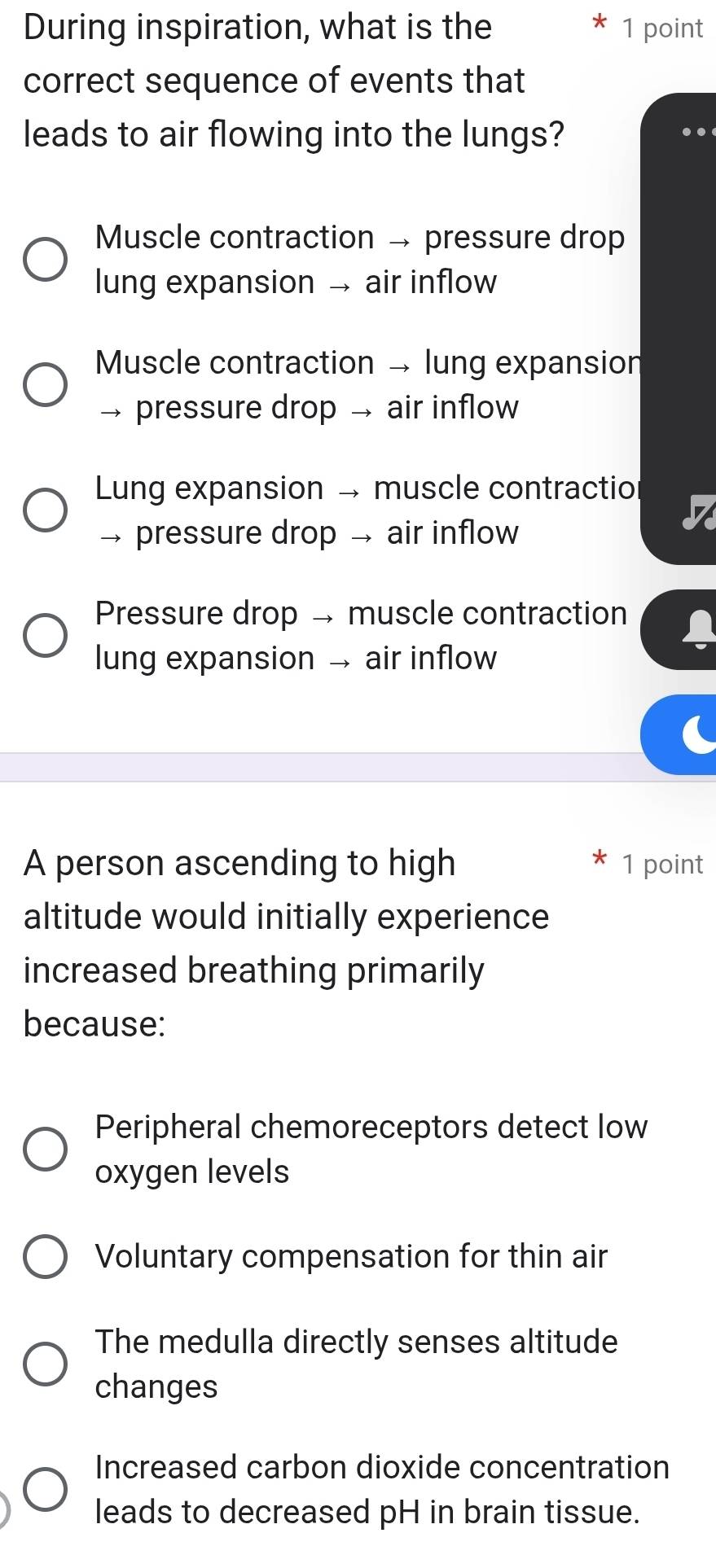 Solved: During inspiration, what is the 1 point correct sequence of ...