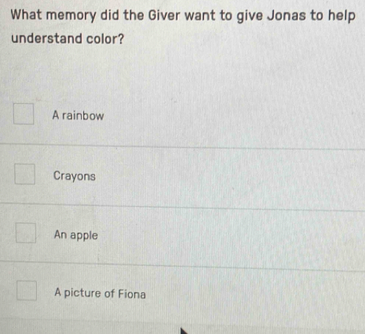 Solved: What memory did the Giver want to give Jonas to help understand ...