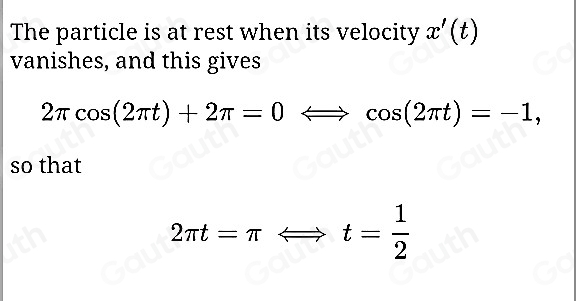 Solved: A particle moves on the x-axis so that at any time t, 0≤ x≤ 1 ...