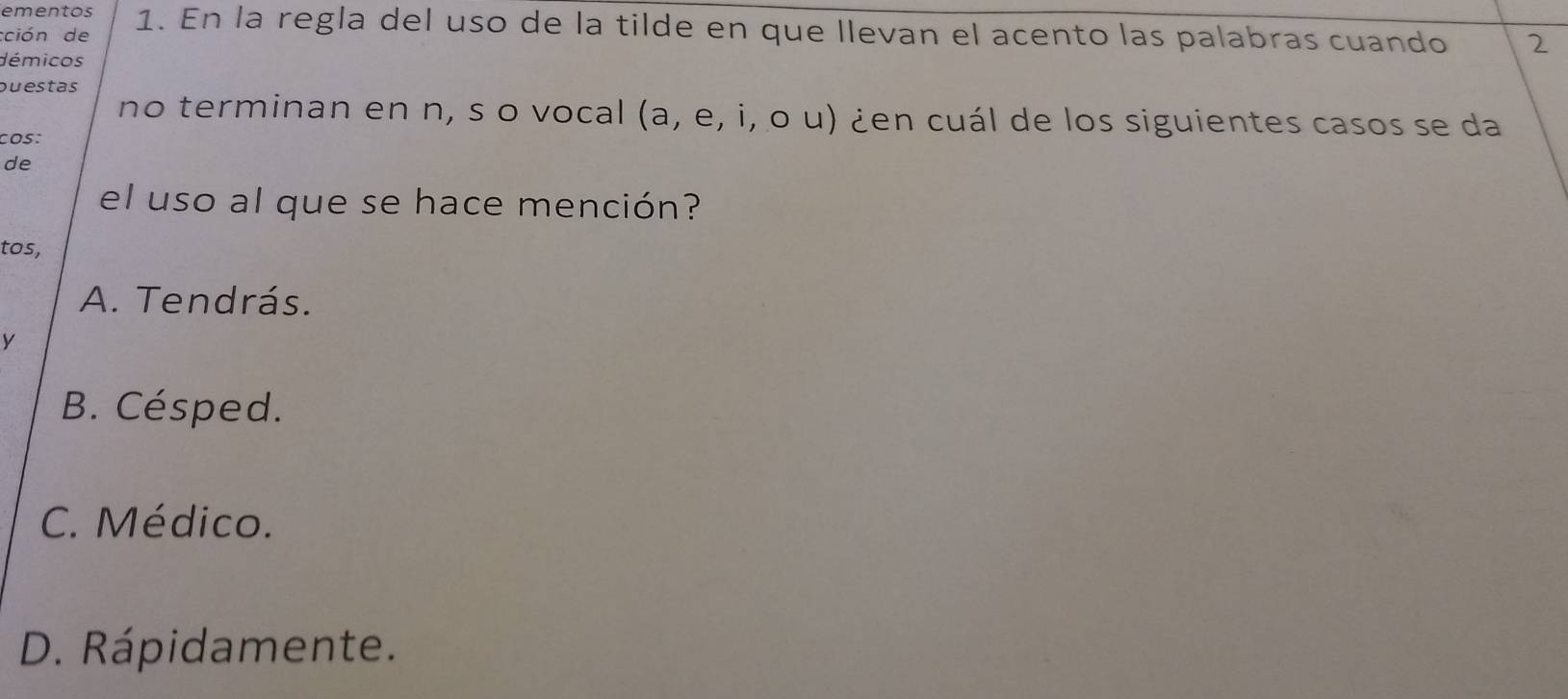 Resuelto:ementos ción de 1. En la regla del uso de la tilde en que ...