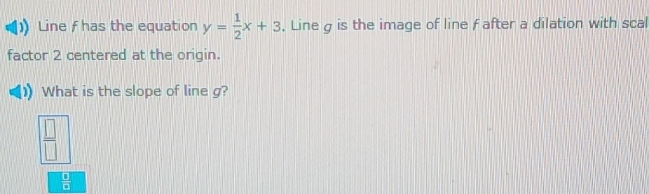 Solved: Line ƒ has the equation y= 1/2 x+3 , Line g is the image of ...