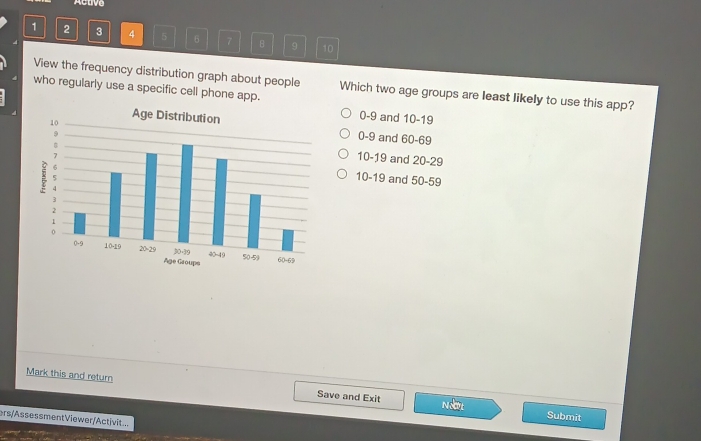 Solved: Active 1 2 3 4 5 6 7 B 9 10 View the frequency distribution ...