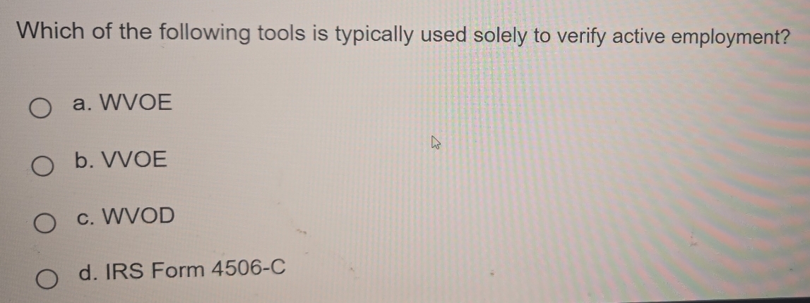 Solved: Which of the following tools is typically used solely to verify ...