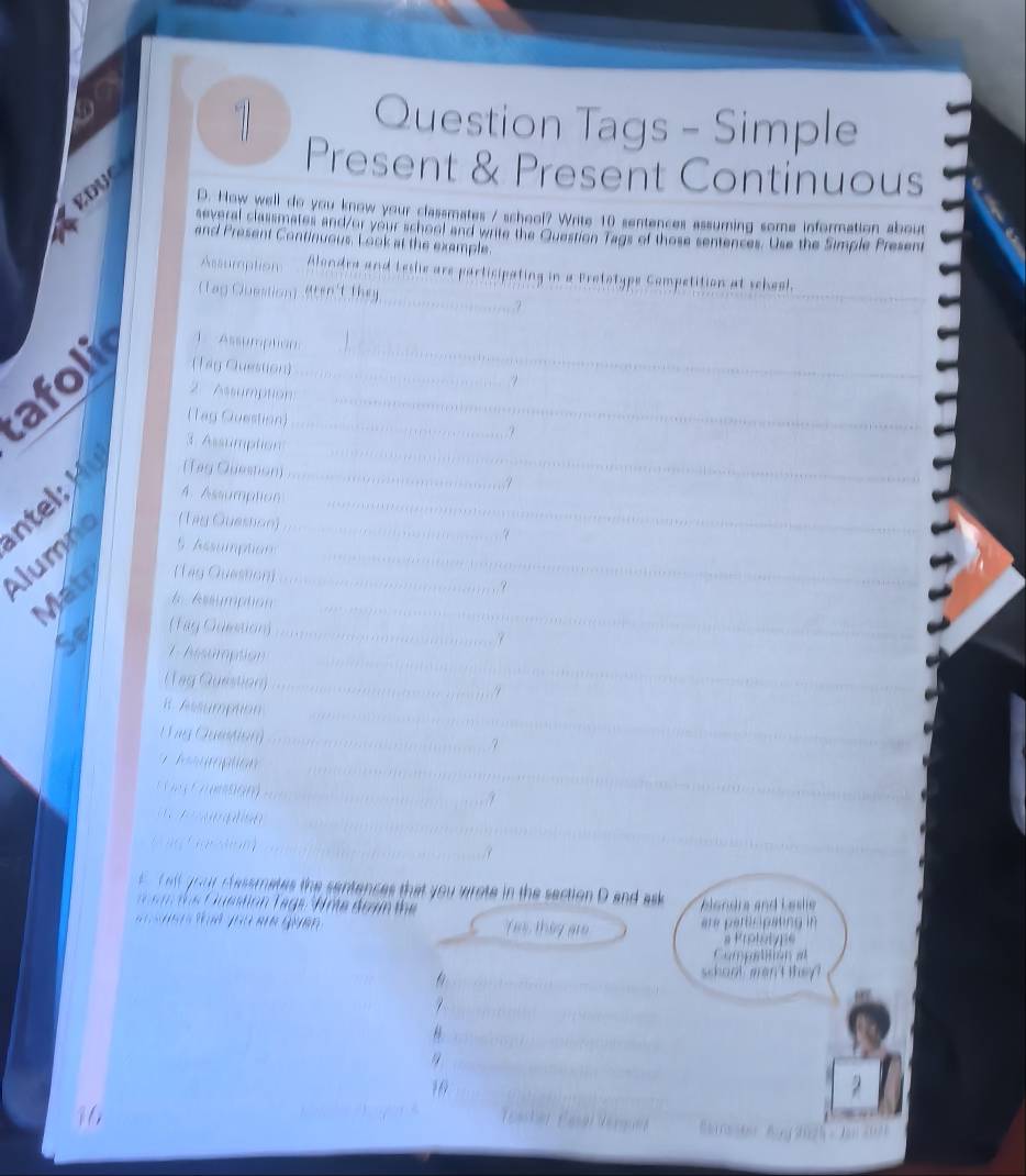 Resuelto:Question Tags - Simple Present & Present Continuous D. How ...