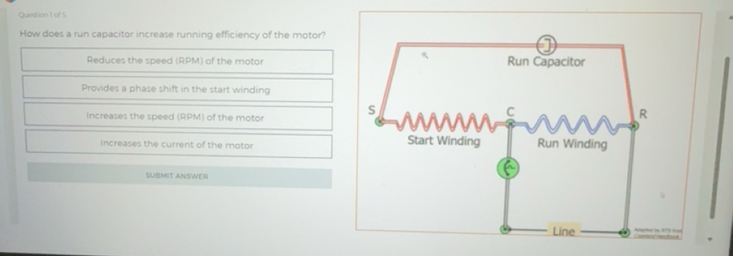 Solved: How does a run capacitor increase running efficiency of the ...