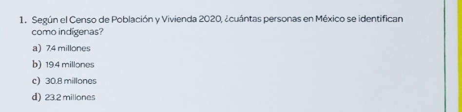 Resuelto:Según el Censo de Población y Vivienda 2020, ¿cuántas personas ...