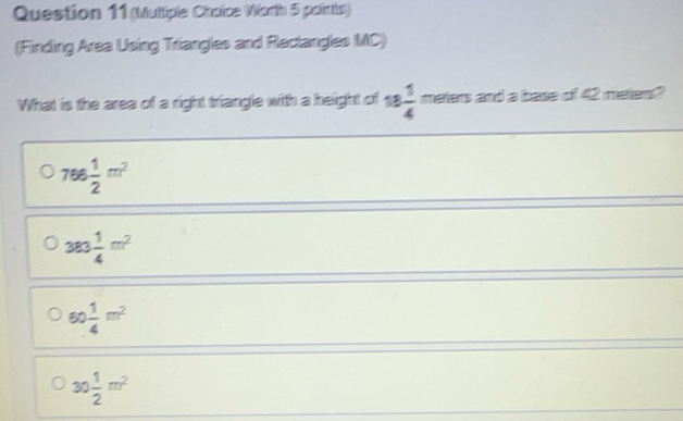 Solved: (Multiple Choice Worth 5 points) (Finding Area Using Triangles ...