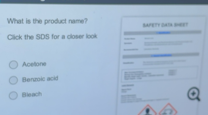 Solved: What is the product name? SAFETY DATA SHEET Click the SDS for a ...