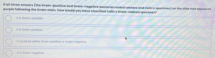 Solved: If all three smears (the Gram-positive and Gram-negative ...
