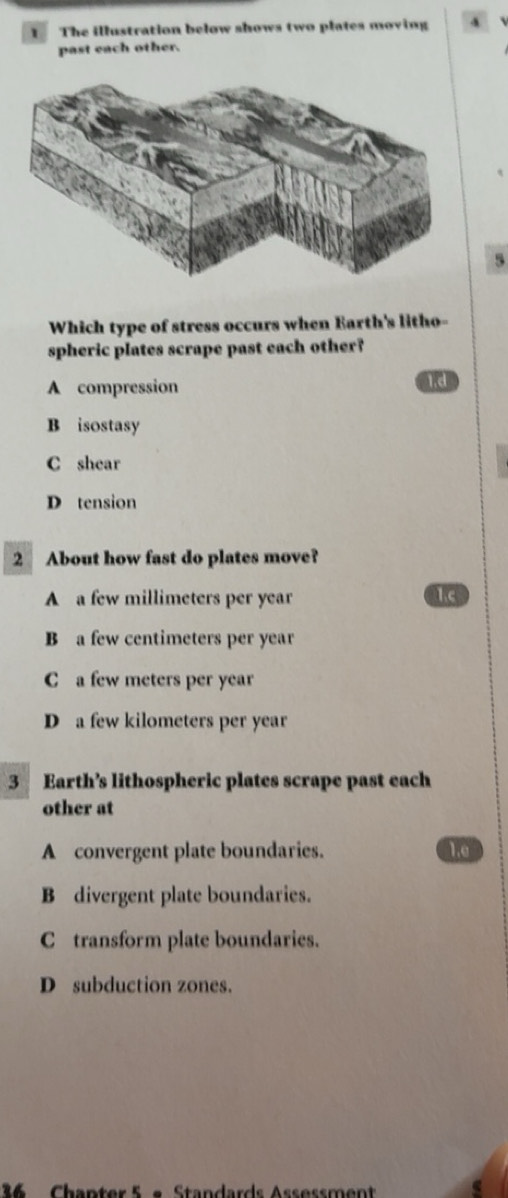 Resuelto:The illustration below shows two plates moving 4 past each ...