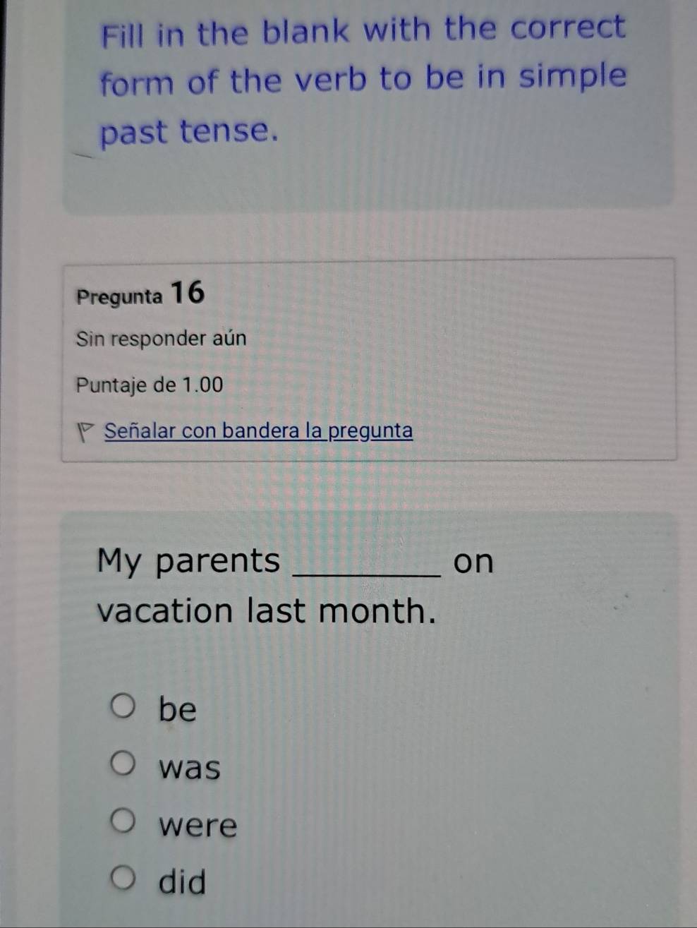 Resuelto:Fill in the blank with the correct form of the verb to be in ...