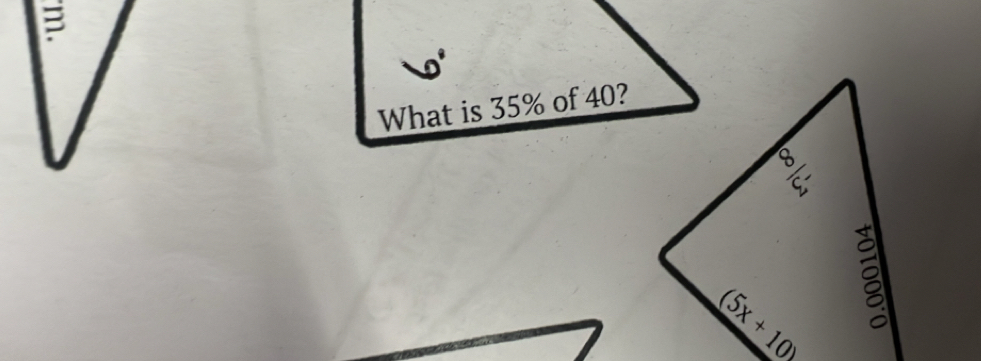 Solved: What is 35% of 40? [Statistics]