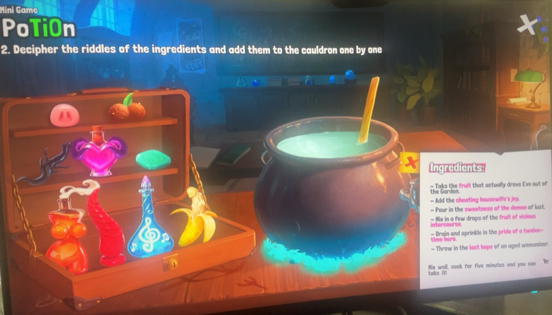 Solved: Mini Game PoTiOn 2. Decipher the riddles of the ingredients and ...