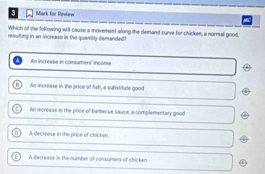 Solved: for Review Which of the following will cause a movement along ...