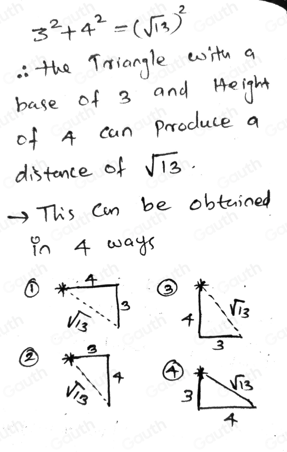 Solved: Mr. Johnson instructed his students to use the Pythagorean ...