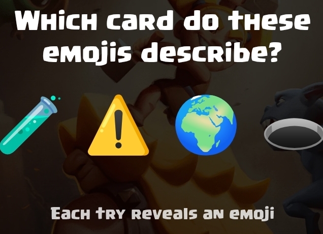 Solved: Which card do these eMojis descRibe? Each try reveals an emoji ...