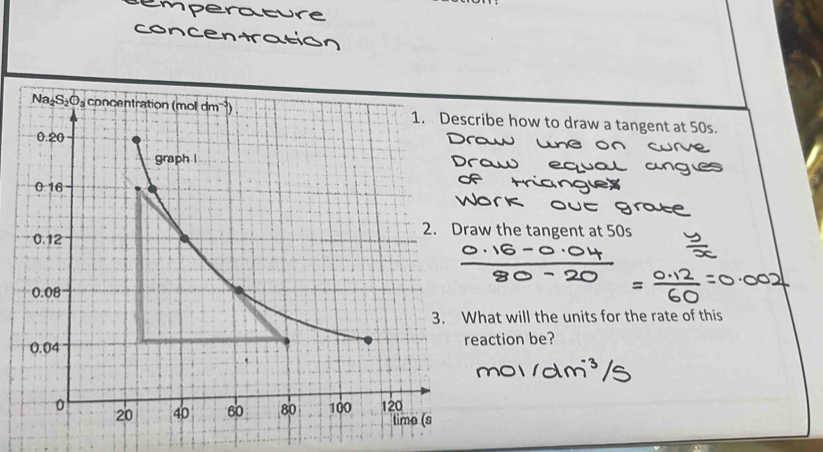 Solved: a concentro ribe how to draw a tangent at 50s. w the tangent at ...