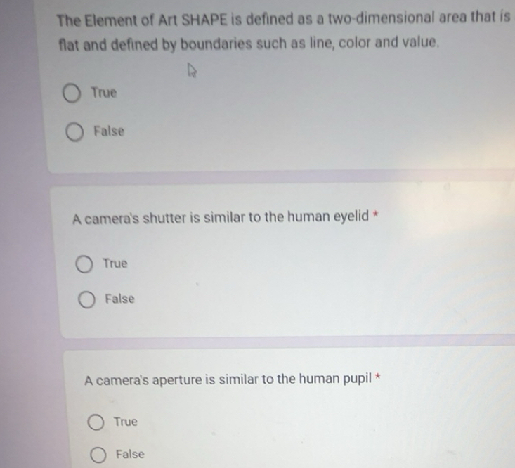 Résolu :The Element of Art SHAPE is defined as a two-dimensional area ...