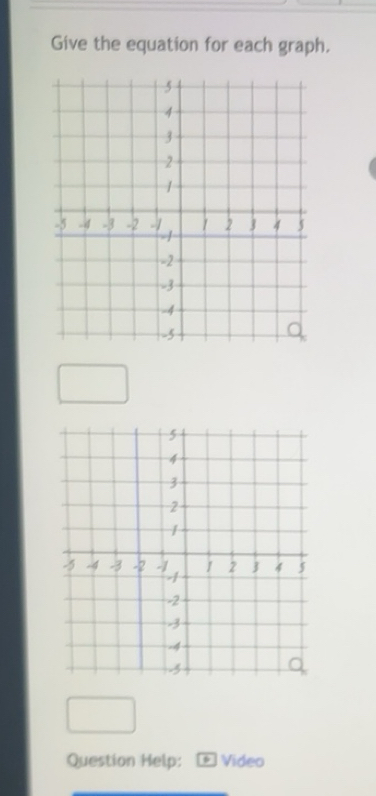 Solved: Give the equation for each graph. Question Help: . Video [Math]