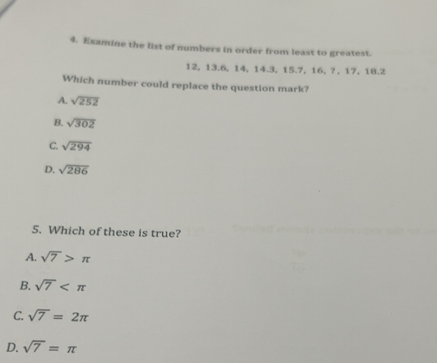 Solved: Examine the list of numbers in order from least to greatest. 12 ...