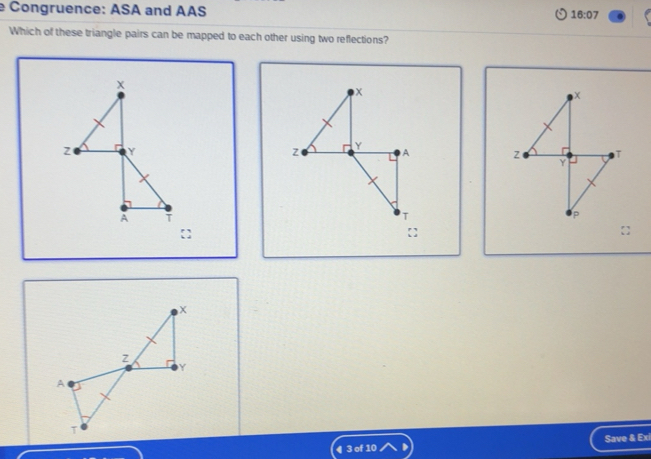 Solved: Congruence: ASA and AAS 16:07 Which of these triangle pairs can ...