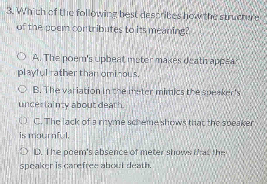 Solved: Which of the following best describes how the structure of the ...