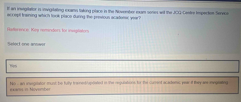 Solved: If an invigilator is invigilating exams taking place in the ...
