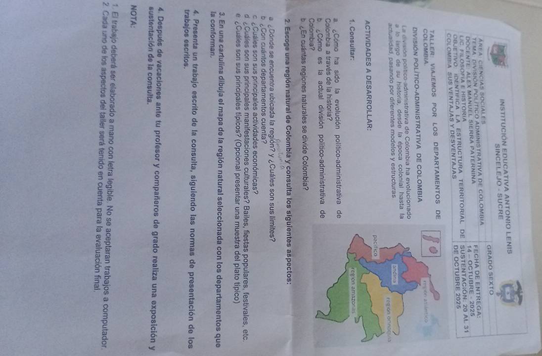 Resuelto:INSTITUCIÓN EDUCATIVA ANTONIO LENIS SINCELEJO - SUCRE Área: ciencias SOciales GRADO SEXTO