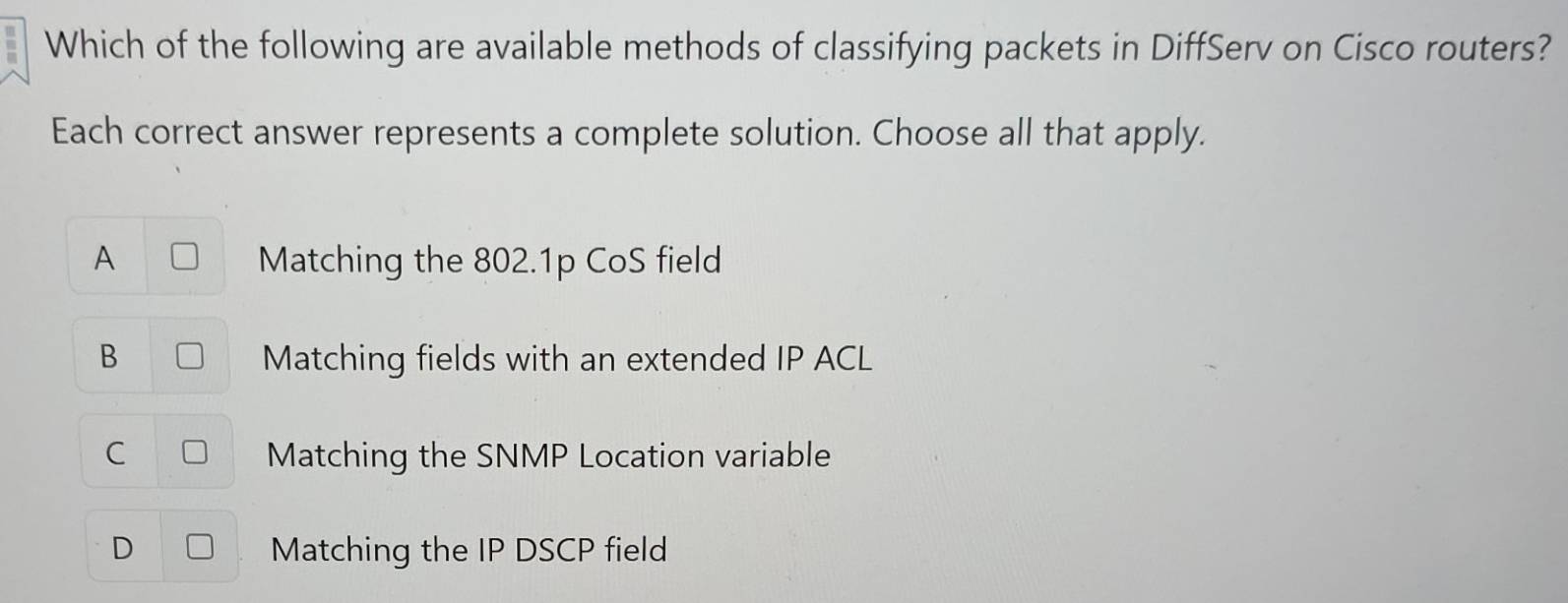 Solved: Which of the following are available methods of classifying ...