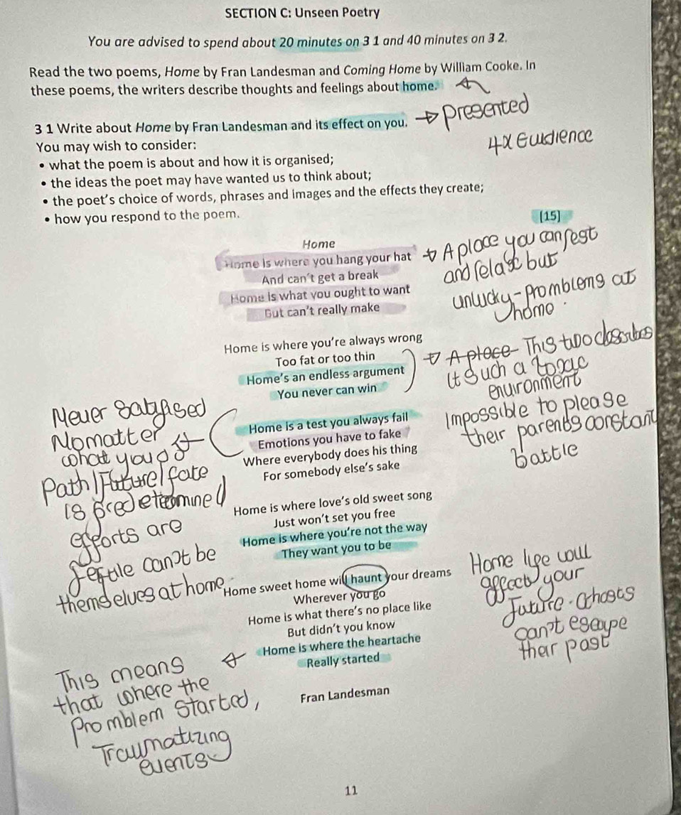 Solved: Unseen Poetry You are advised to spend about 20 minutes on 3 1 ...