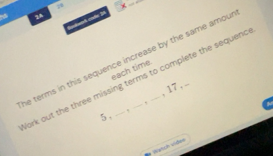 Solved: 20 * _ hs 2A Booheod. code: 2A he terms in this sequence ...