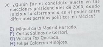 Resuelto:¿Quién fue el candidato electo en las elecciones ...