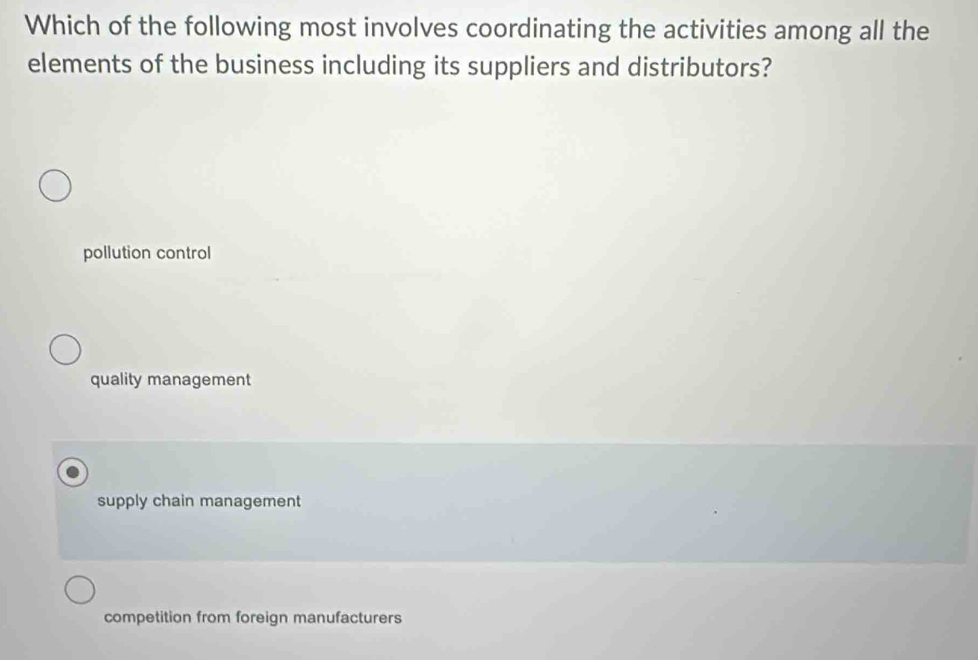 Solved: Which of the following most involves coordinating the ...