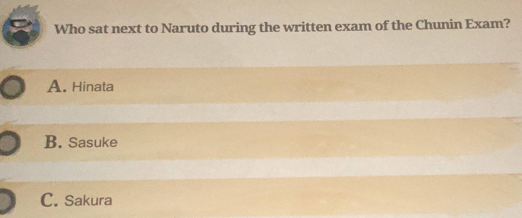 Solved: Who sat next to Naruto during the written exam of the Chunin ...