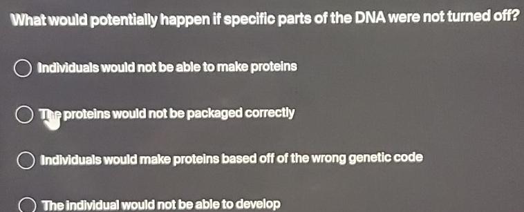 Solved: What would potentially happen if specific parts of the DNA were ...