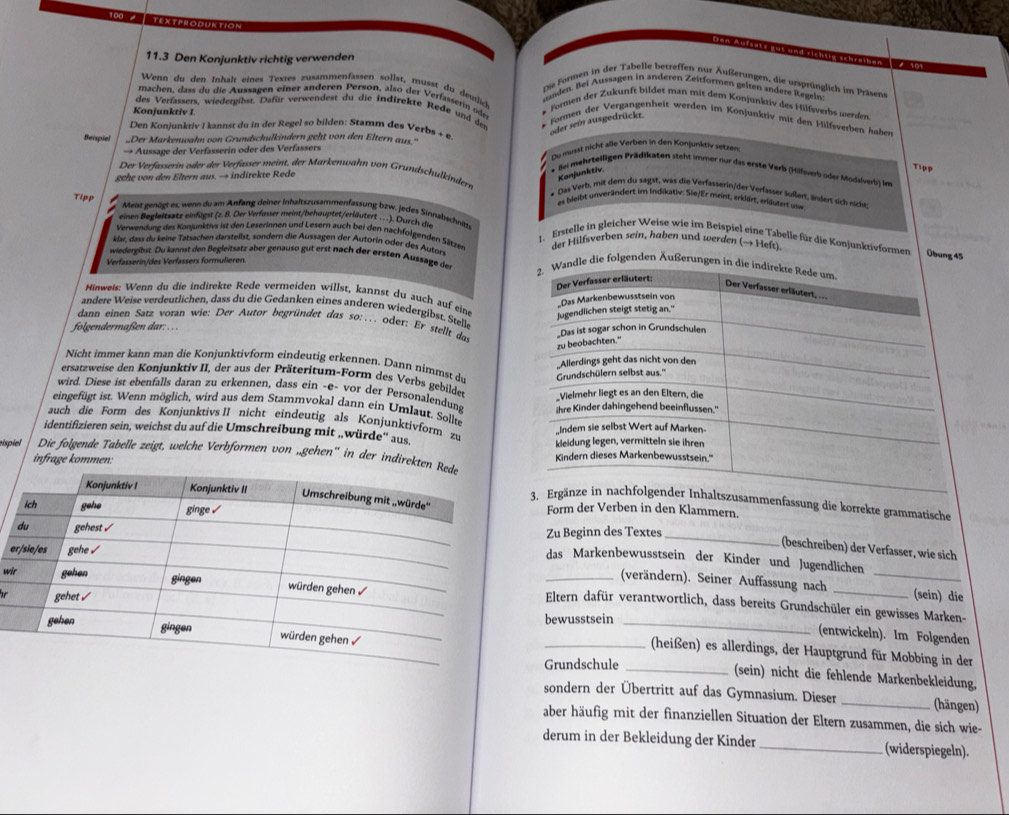 Gelöst:100 TEXT PRODUKTION 11.3 Den Konjunktiv richtig verwenden e Wenn ...