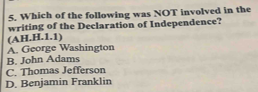 Solved: Which of the following was NOT involved in the writing of the ...