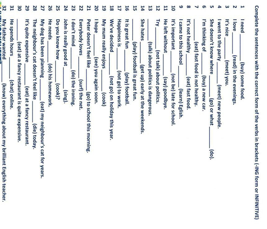 Resuelto:Complete the sentences with the correct form of the verbs in ...