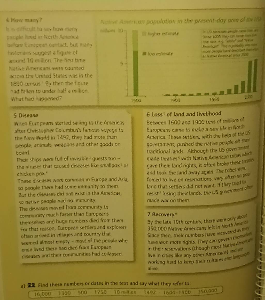 Gelöst:How many? It is difficult to say how many people lived in North ...