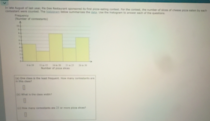 Solved: In late August of last year, Pie Dee Restaurant sponsored its ...