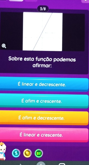 Resolvido:3/8 Sobre esta função podemos afirmar: linear e decrescente ...