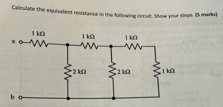 Solved: Calculate the equivalent resistance in the following circuit ...