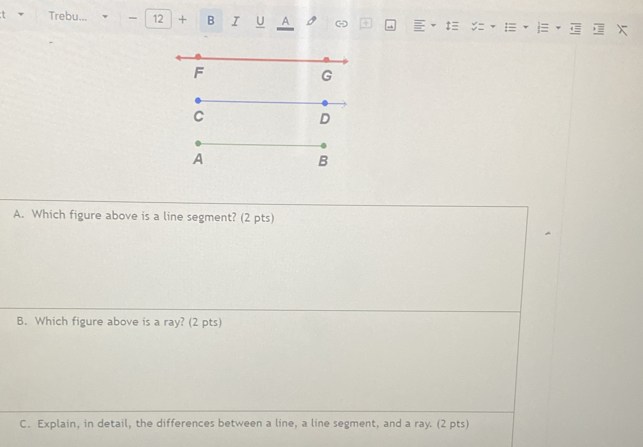 Solved: Trebu... - 12 + B I U A ω _ E ，，， A. Which figure above is a ...