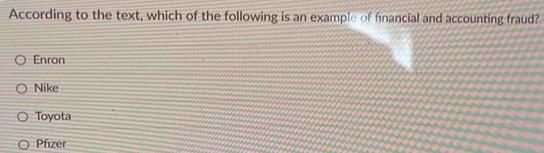 Solved: According to the text, which of the following is an example of ...