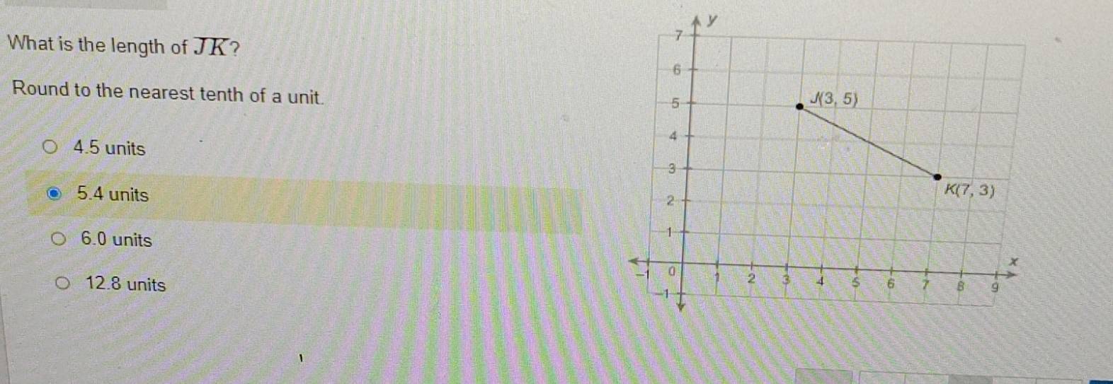 Solved: What is the length of JK? Round to the nearest tenth of a unit ...
